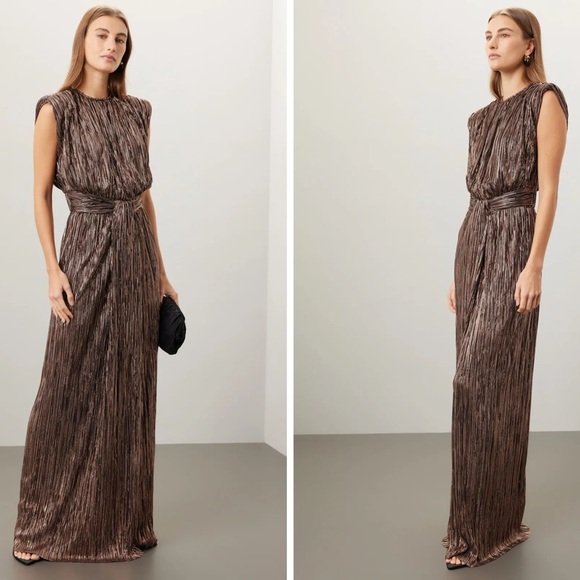 Sabina Musayev | Dresses | Sabina Musayev Sivian Elegant Metallic Brown ...